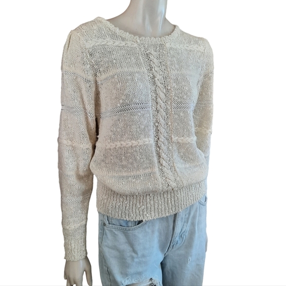 Vintage | Sweaters | Vintage 7s Sweater Size Small Cream Nubby Texture ...